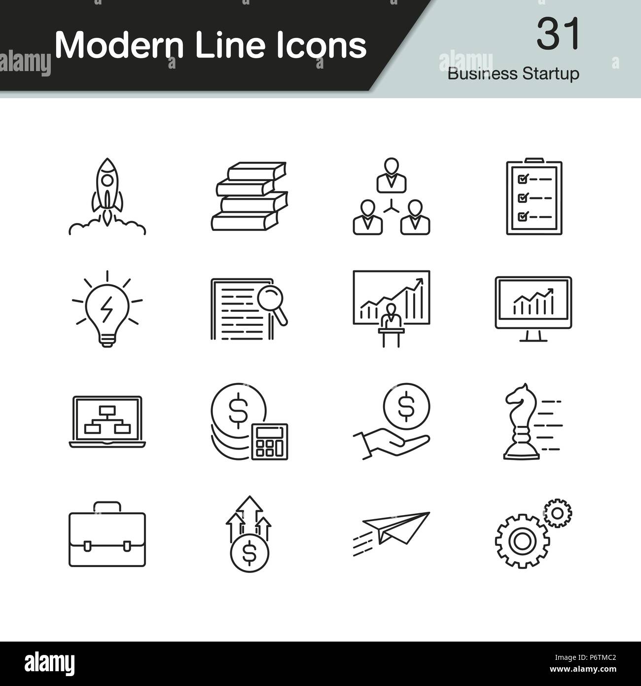 Business Startup icons. Modern line design set 31. For presentation ...