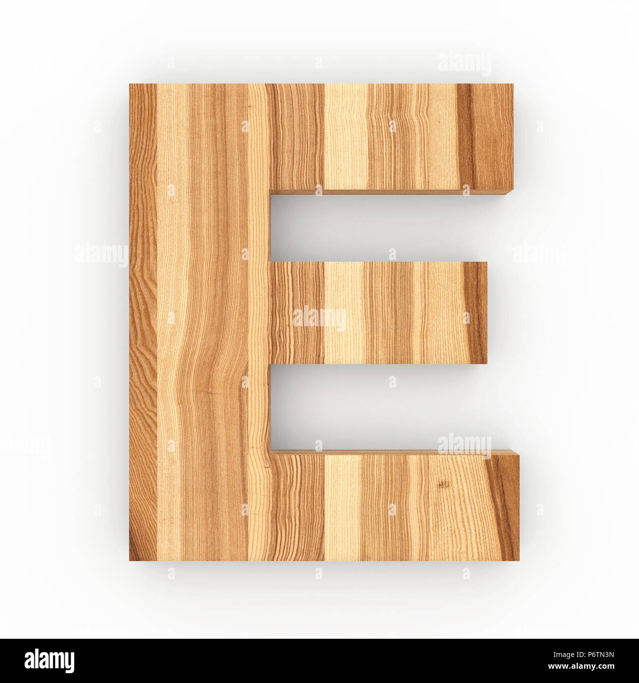Wooden letter E isolated on white background Stock Photo - Alamy