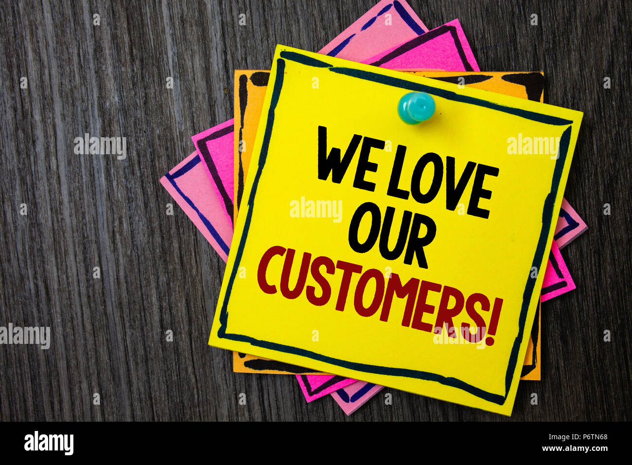 Text sign showing We Love Our Customers Call. Conceptual photo Client ...