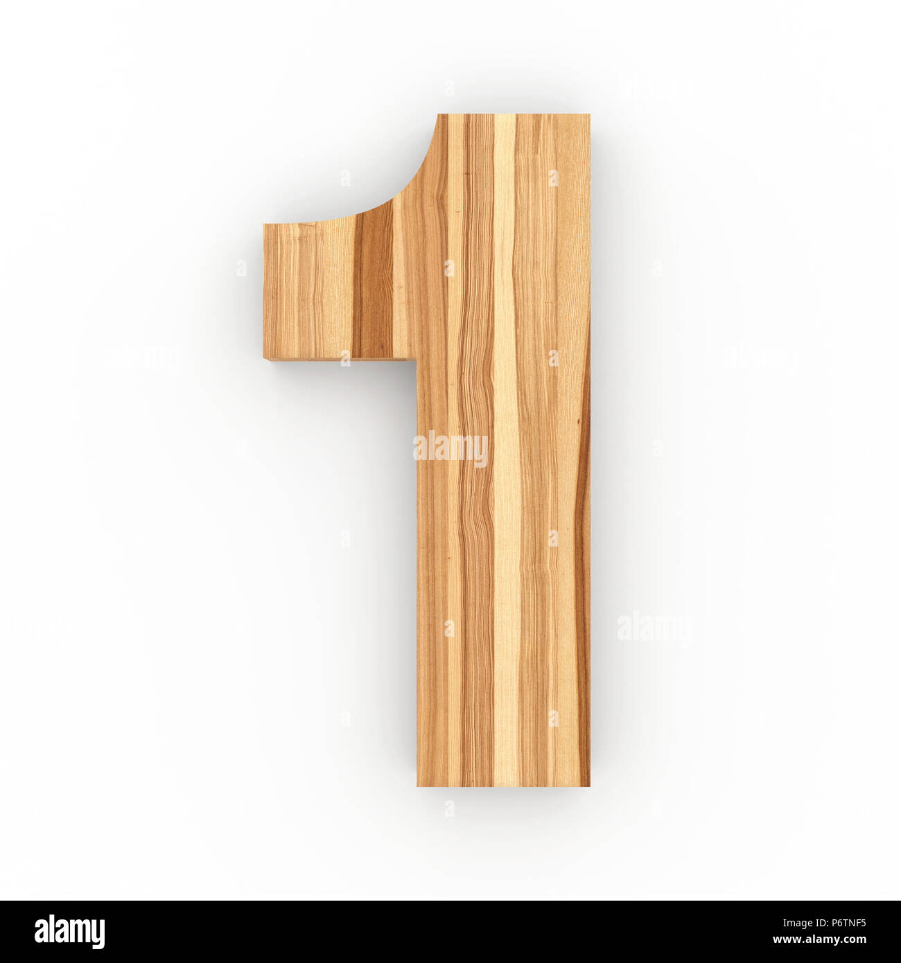 Wooden number 1 isolated on white background Stock Photo - Alamy
