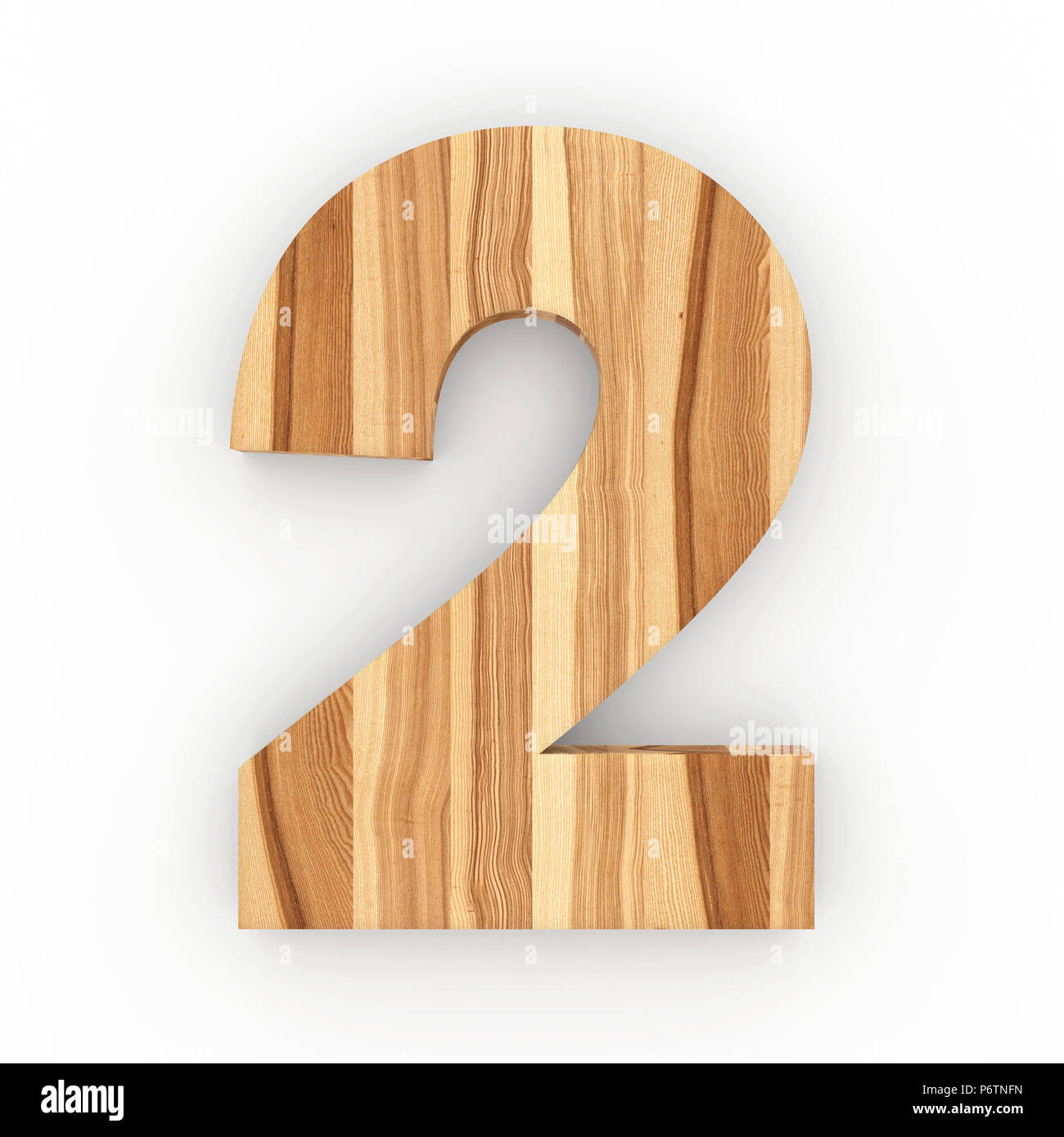Wooden number 2 isolated on white background Stock Photo - Alamy