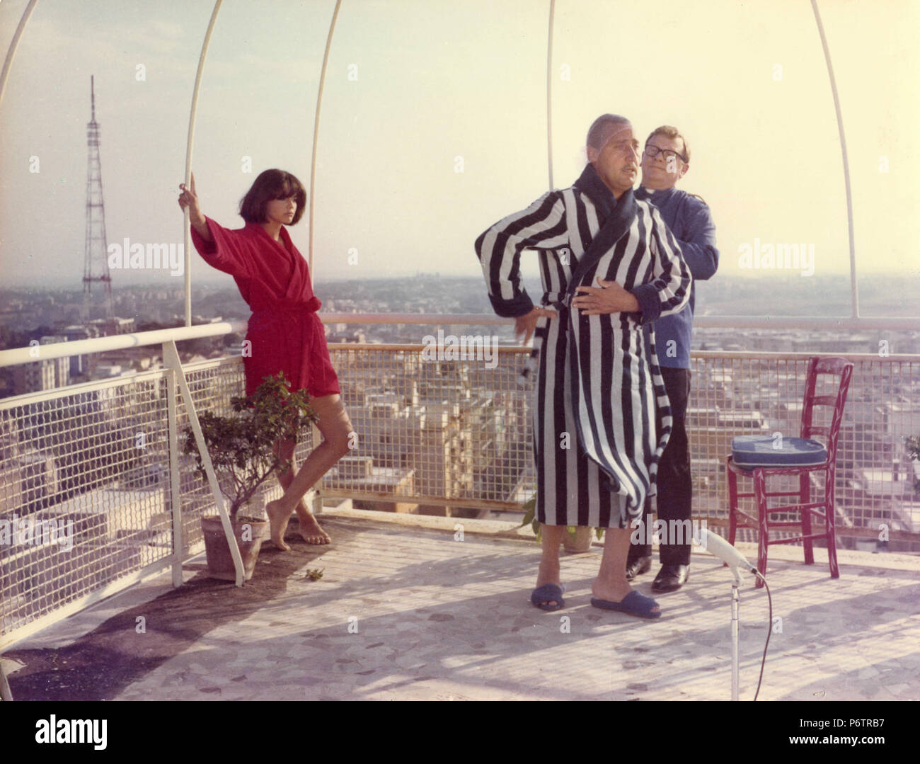 Italian actor Alberto Sordi and Tina Aumont in the movie Scusi Lei è ...