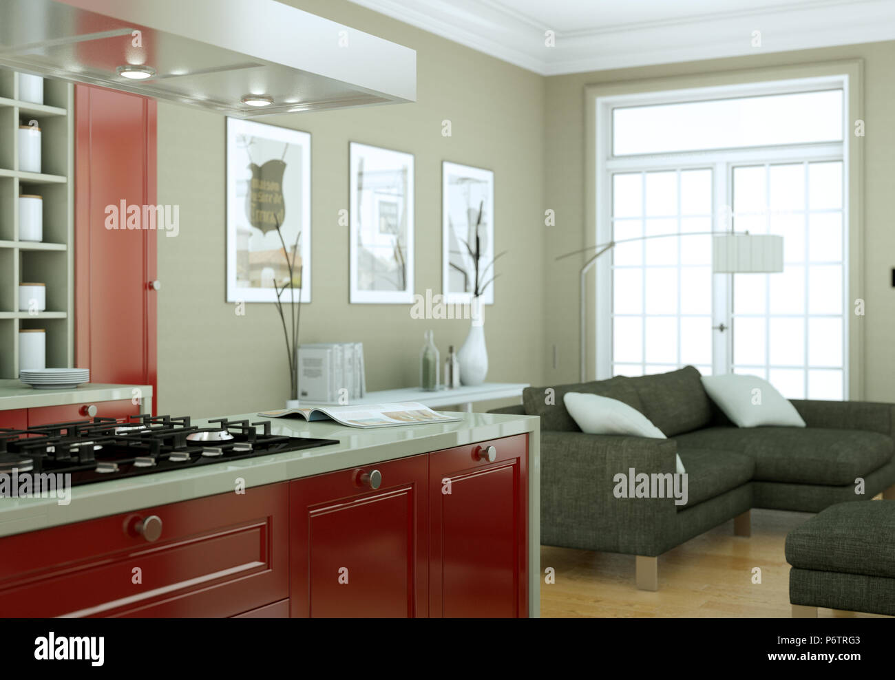 modern bright skandinavian interior design appartment Stock Photo - Alamy