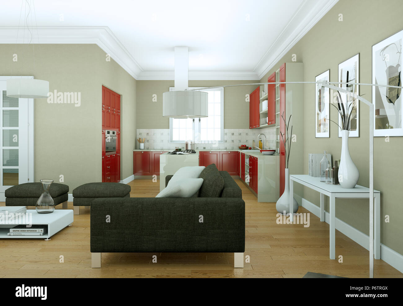 modern bright skandinavian interior design appartment Stock Photo - Alamy