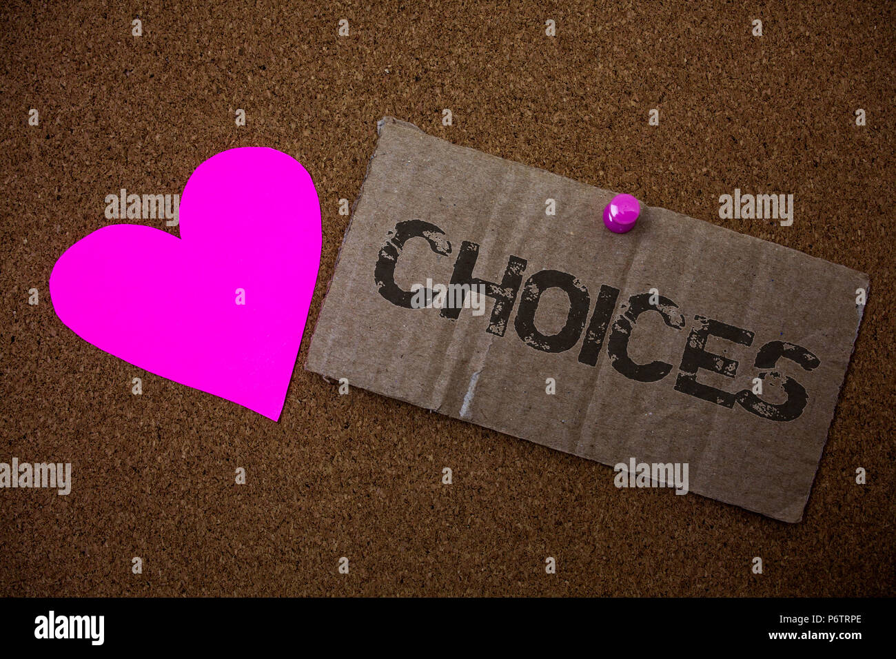 Text sign showing Choices. Conceptual photo Preference Discretion ...