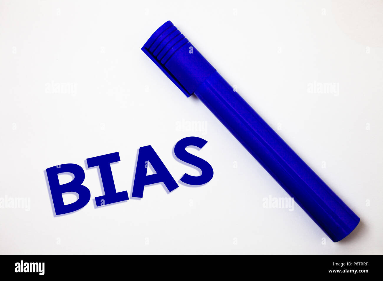 Handwriting text Bias. Concept meaning Unfair Subjective One-sidedness ...