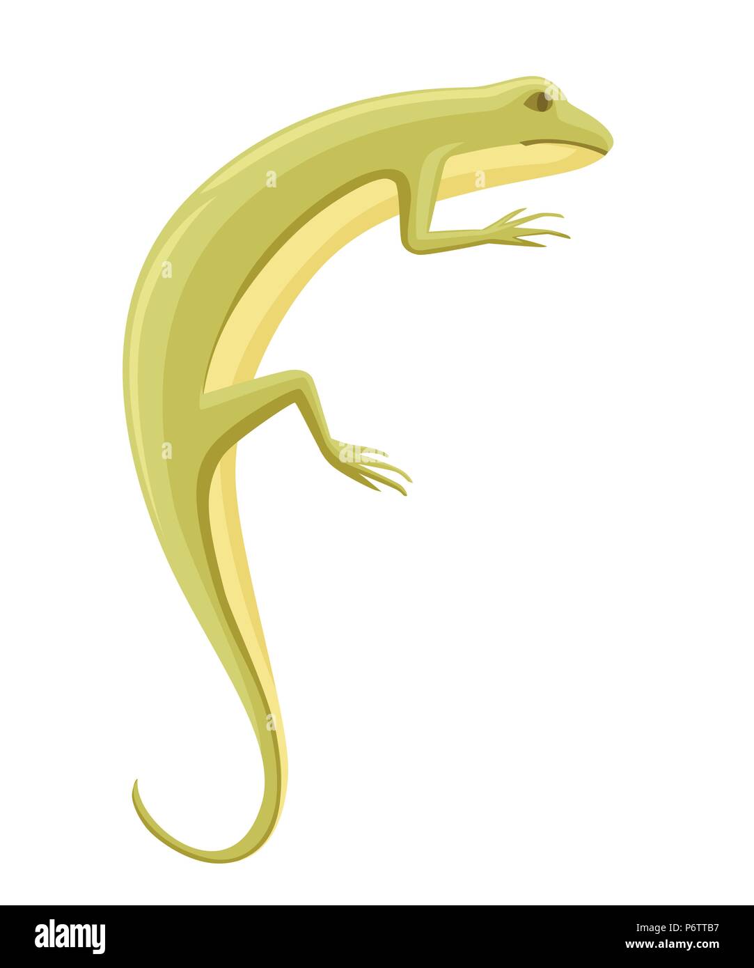 Cartoon lizard character. Small olive lizard. Animal logo design, flat ...