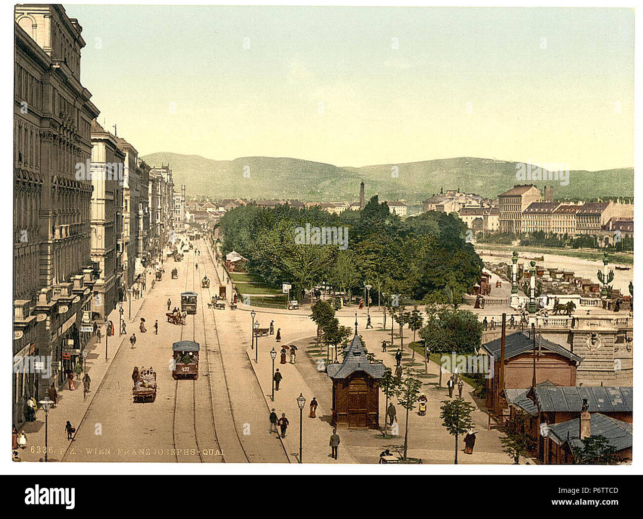 Vintage street scene or city view vintage photography from the early ...