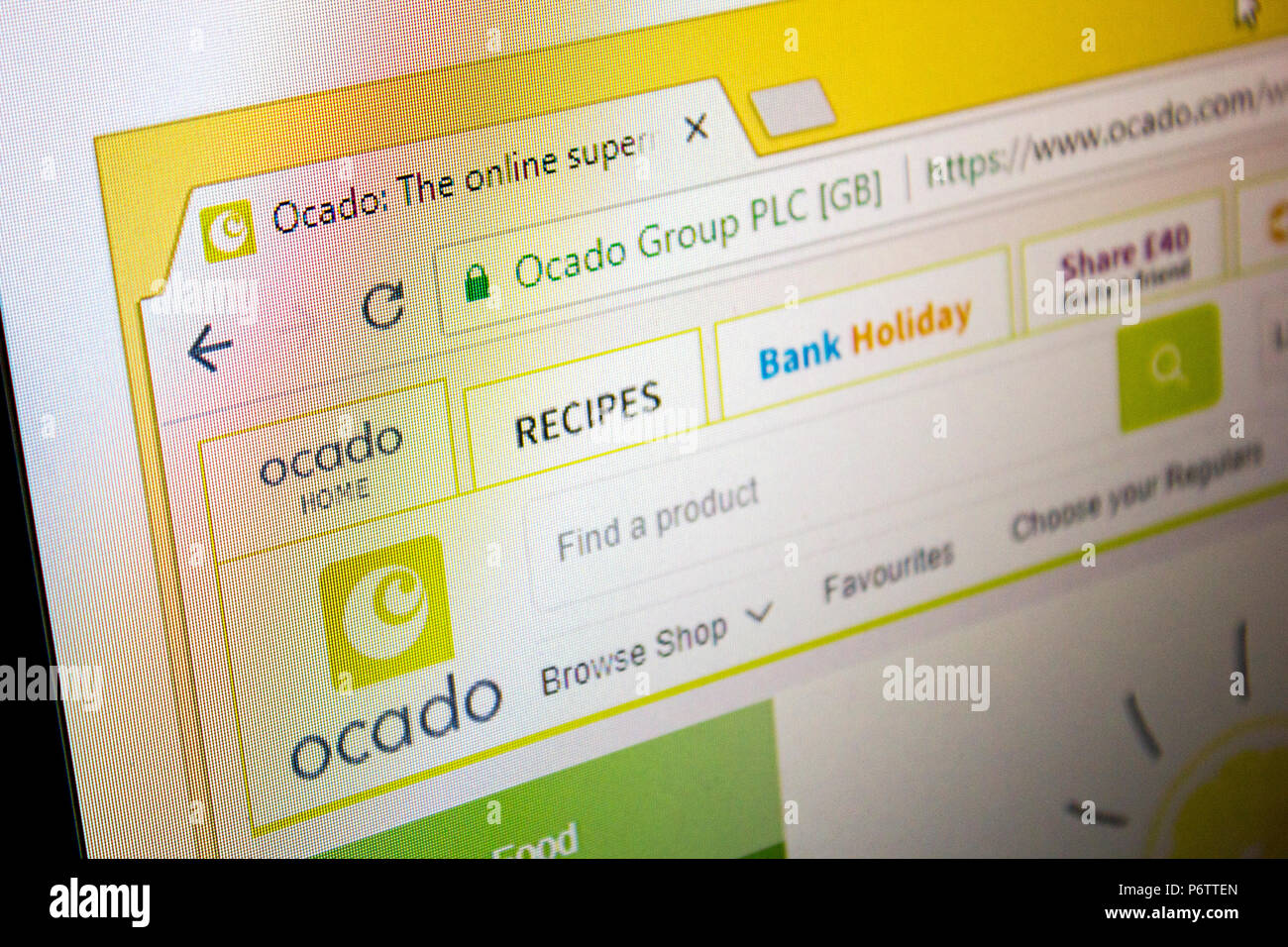 Website, Ocado, online supermarket Stock Photo - Alamy