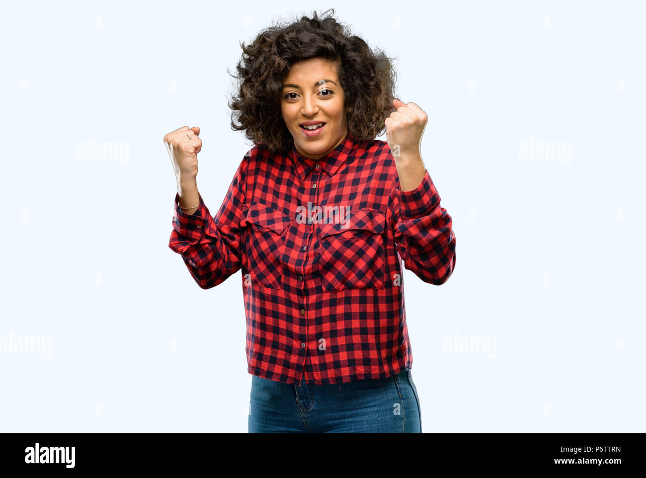 Excited exuberant pretty young woman hi-res stock photography and ...