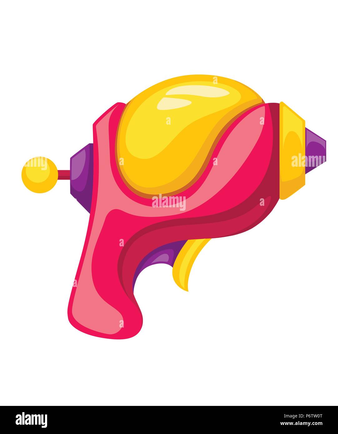 Cartoon gun. Flat vector colorful toy. Space laser gun design. Vector ...