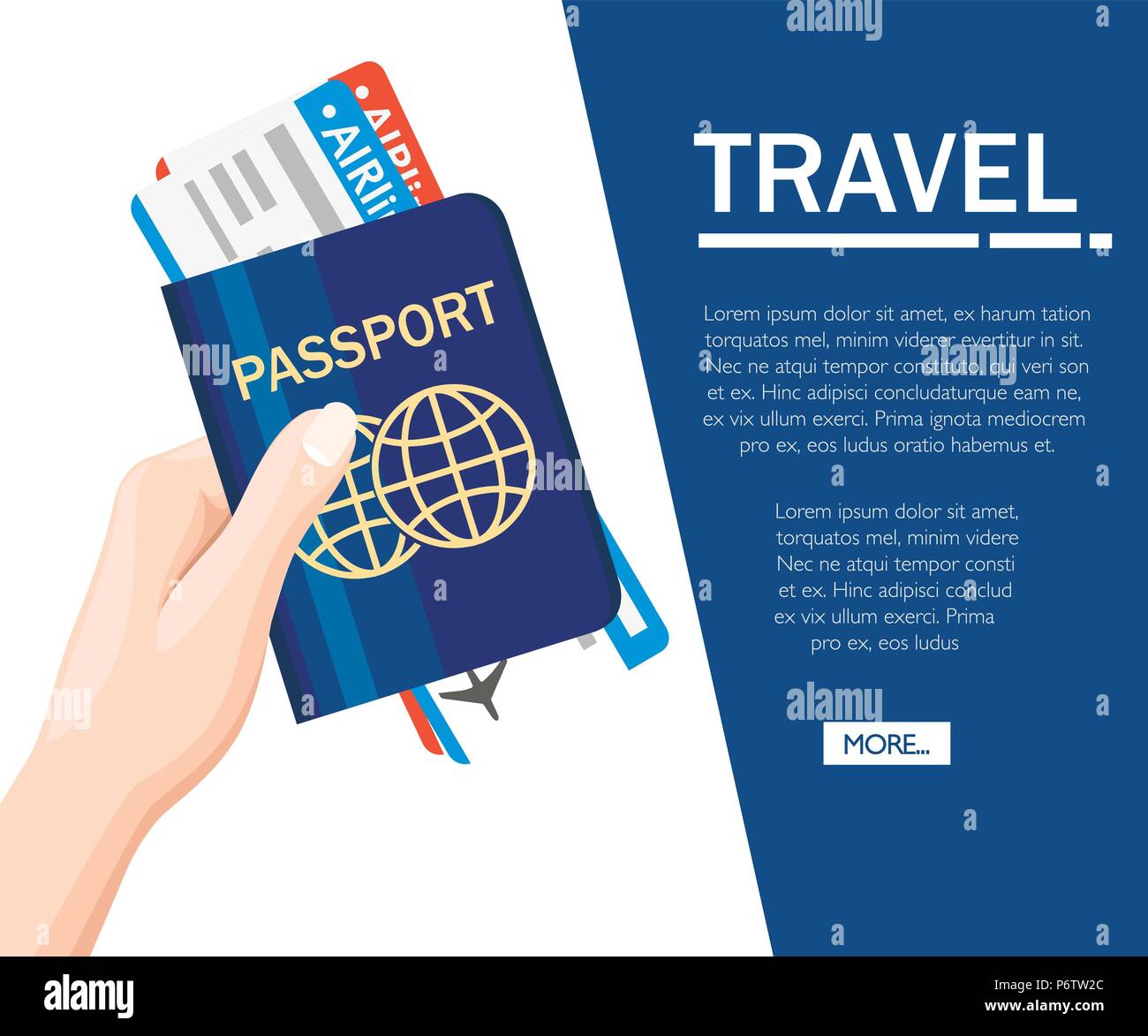 Hand Holding Passport With Tickets Flat Icon Concept Travel And