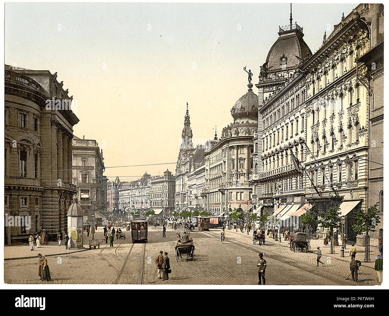 Vintage street scene or city view vintage photography from the early ...