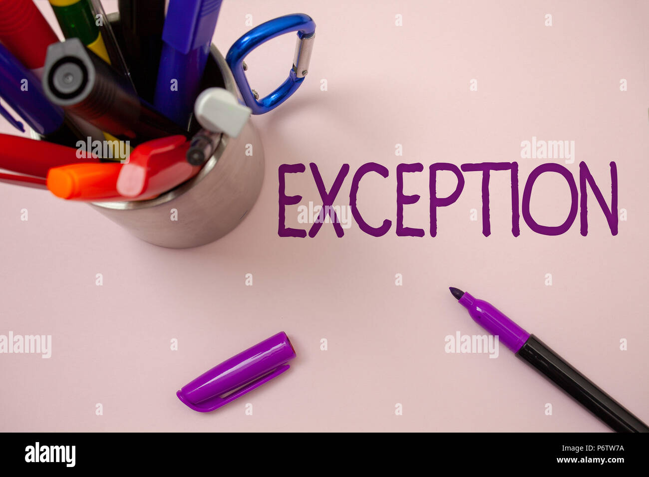 Handwriting text writing Exception. Concept meaning Person or thing ...