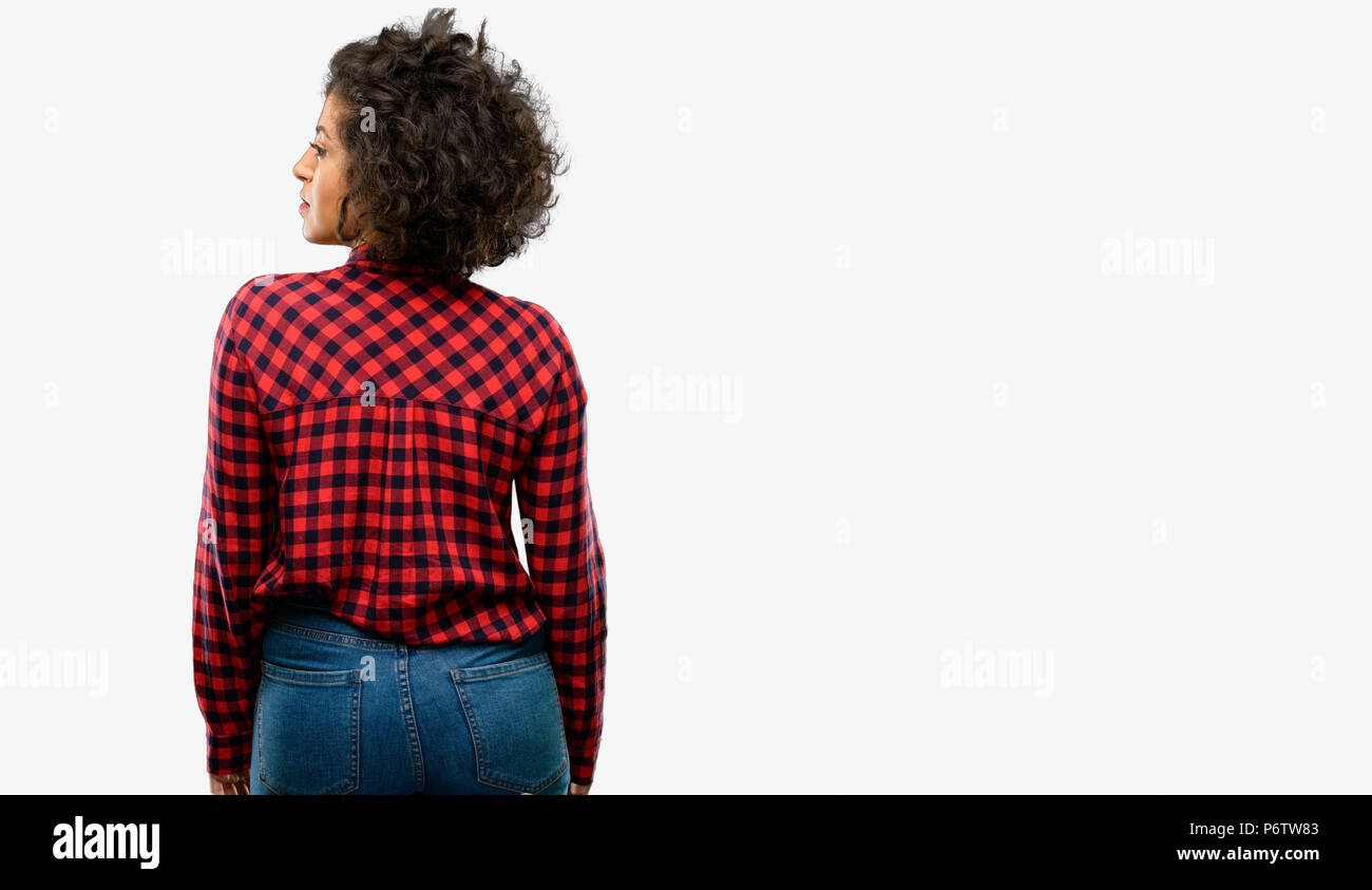 Rear view of young arab woman Cut Out Stock Images & Pictures - Alamy