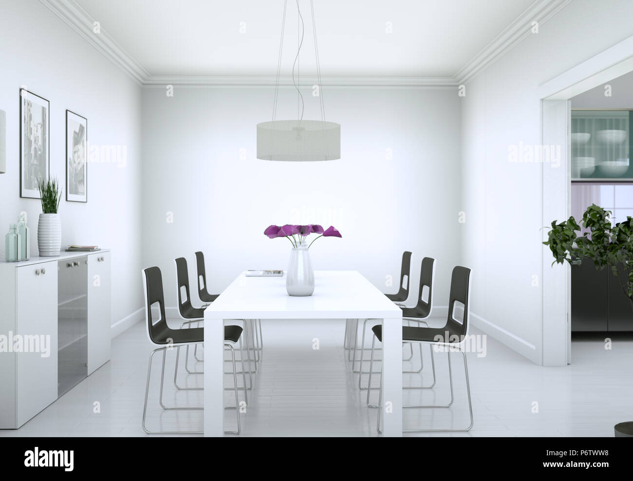 Dining room interior design in modern appartment Stock Photo - Alamy