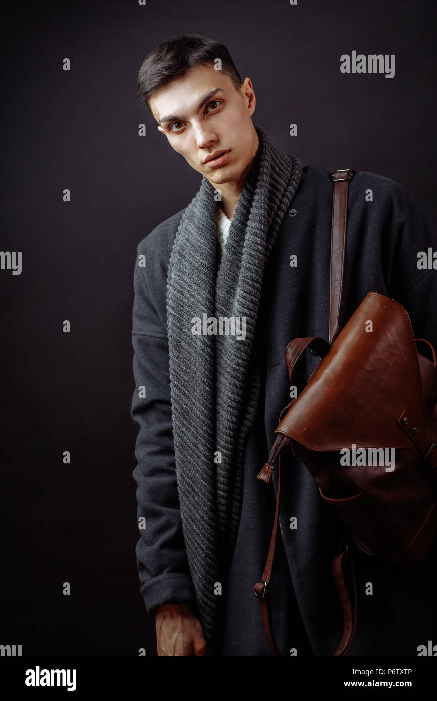 Smart handsome student from prestigious high school with serene and ...