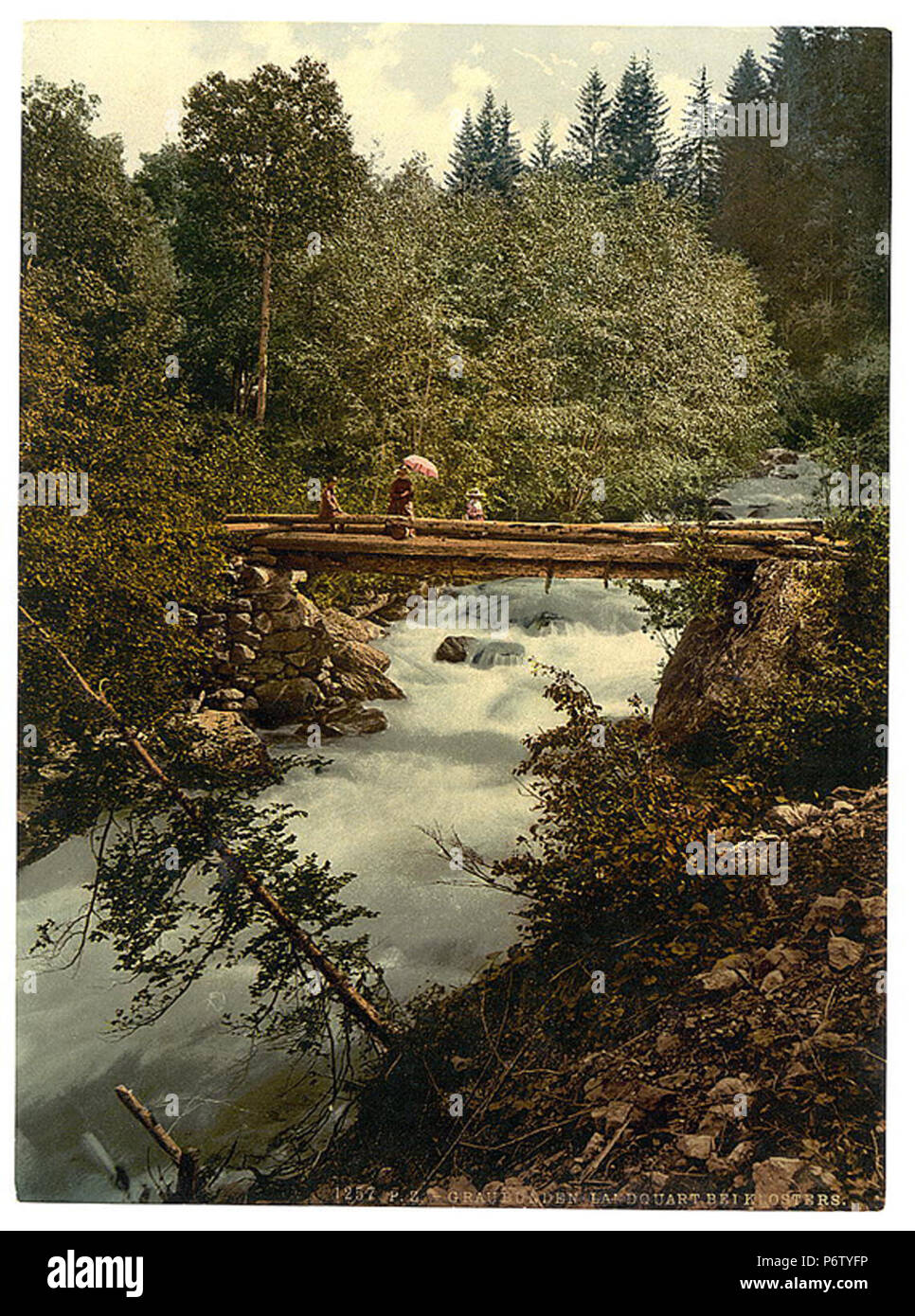 vintage photo of a waterfall or white water rapids in a stream or river ...