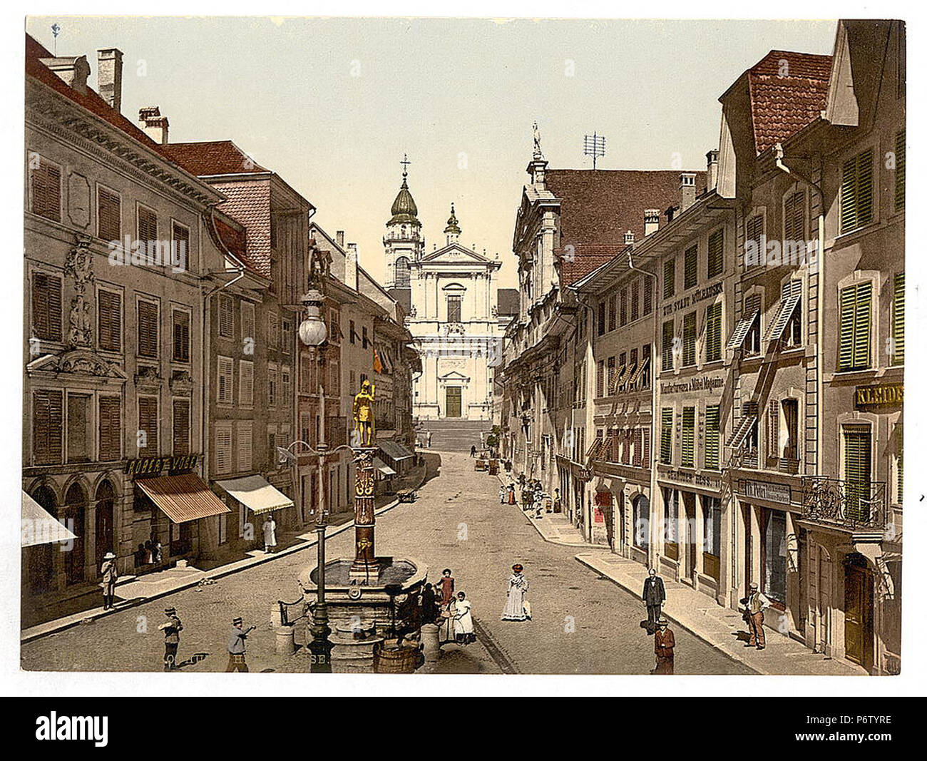 Vintage street scene or city view vintage photography from the early ...