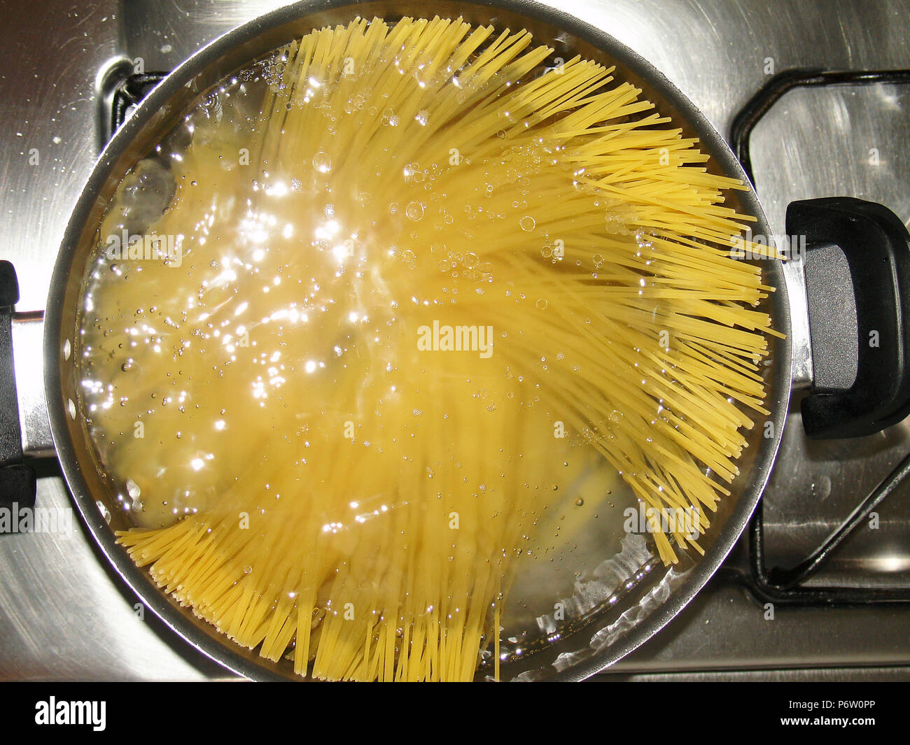 Pasta in boiling water, São Paulo, Brazil Stock Photo - Alamy