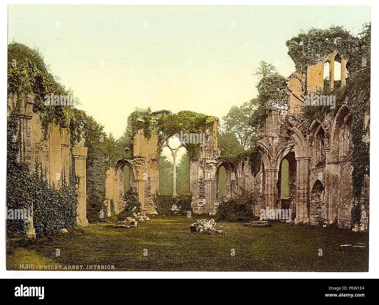 a vintage photo of an old Castle, Manor or Abbey Stock Photo - Alamy