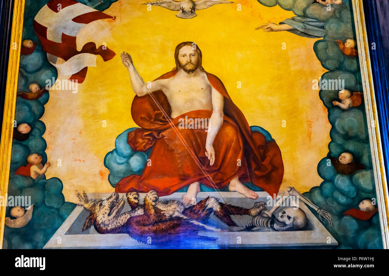 Cranach Christ Hell Altarpiece Painting Saint Mary's City Church ...