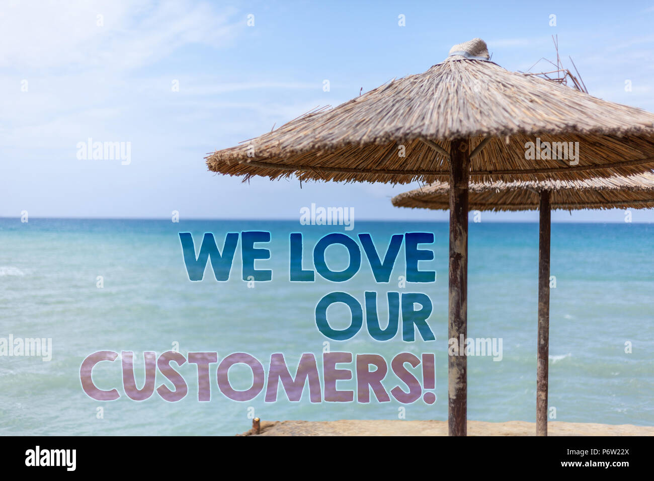 Word writing text We Love Our Customers Call. Business concept for ...