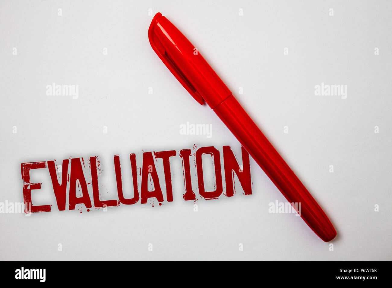 Text sign showing Evaluation. Conceptual photo Judgment Feedback ...