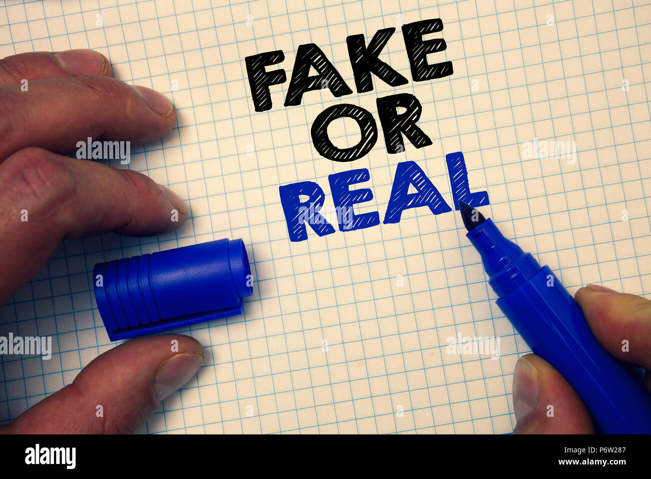 Text sign showing Fake Or Real. Conceptual photo checking if products ...