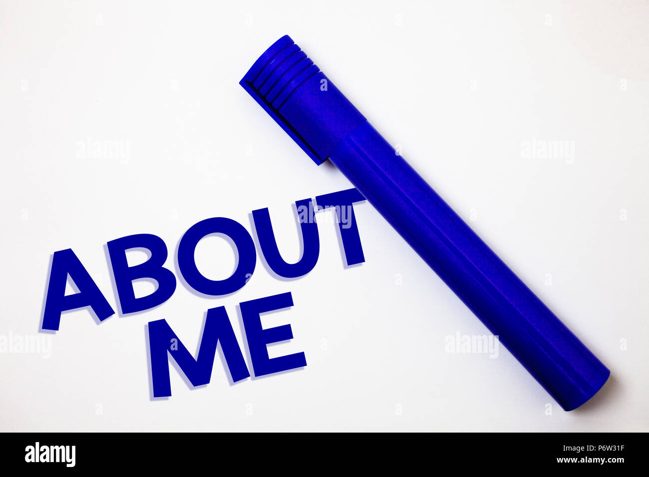 Handwriting text About Me. Concept meaning Personality Behavior ...