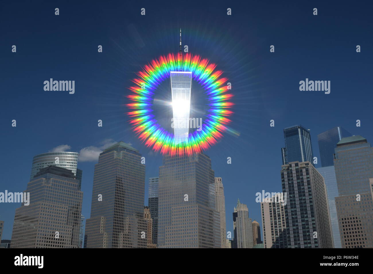 World Trade Center - Starburst Effect Stock Photo - Alamy