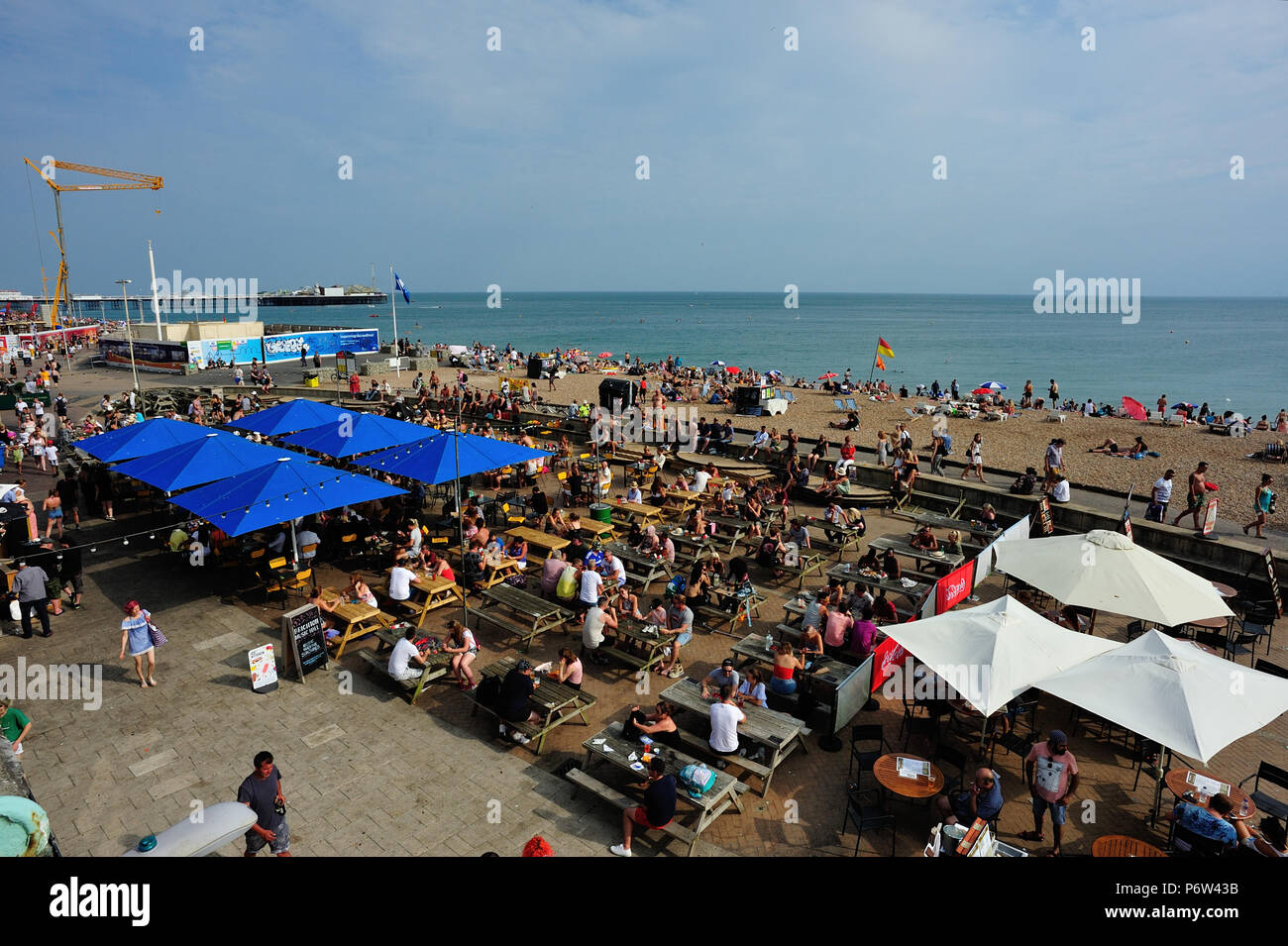 Beach Bars on the seafront, English Seaside Town, Brighton & Hove, East ...