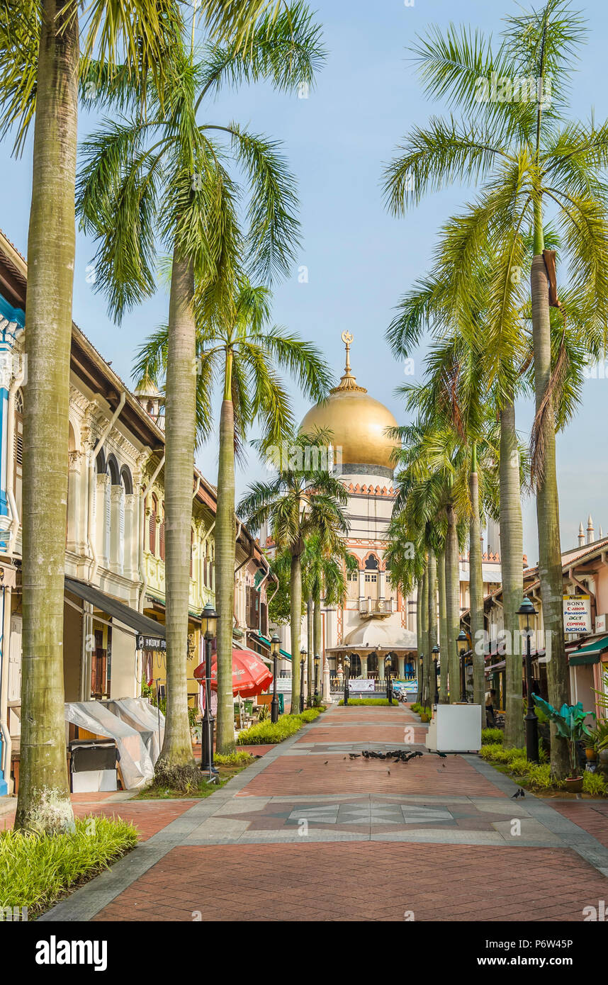 Singapore, Sultan Mosque at Muscat Street in the Arab Street Quarter ...