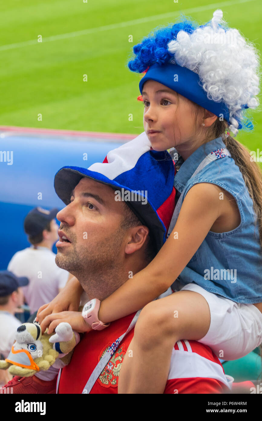 Russian football fans during the 2018 FIFA World Cup in Russia Stock ...