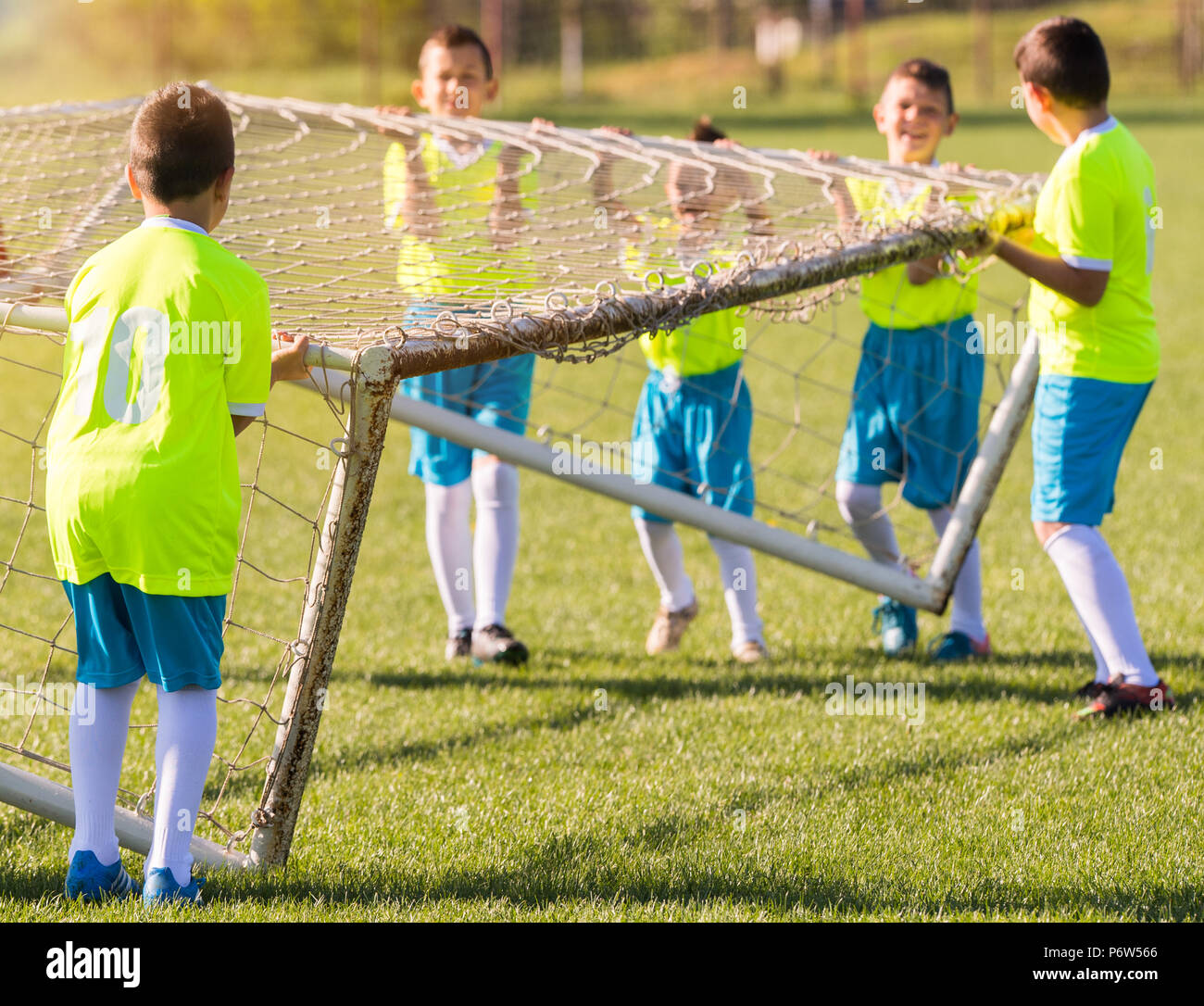 Preparing football goal hi-res stock photography and images - Alamy