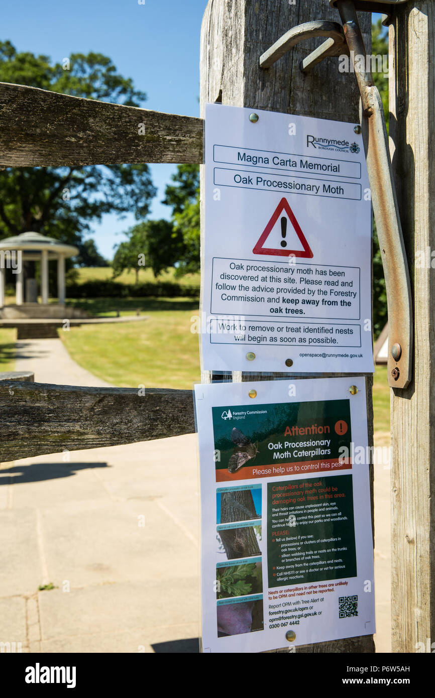 Oak processionary moth warning sign hi-res stock photography and images ...
