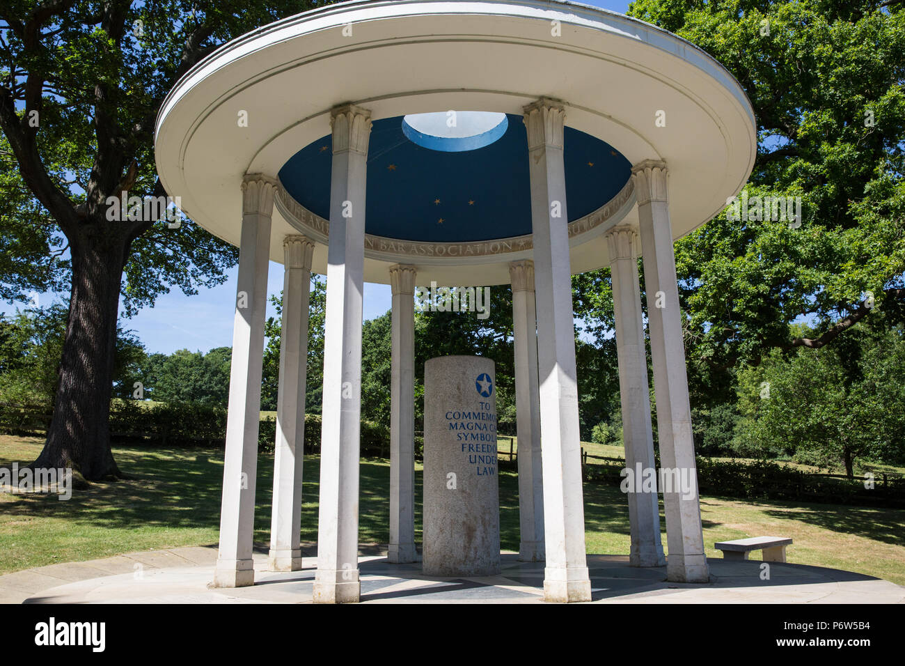 Runnymede, UK. 2nd July, 2018. The Magna Carta Memorial, designed by ...