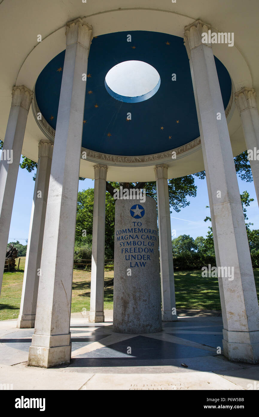 Runnymede, UK. 2nd July, 2018. The Magna Carta Memorial, designed by ...