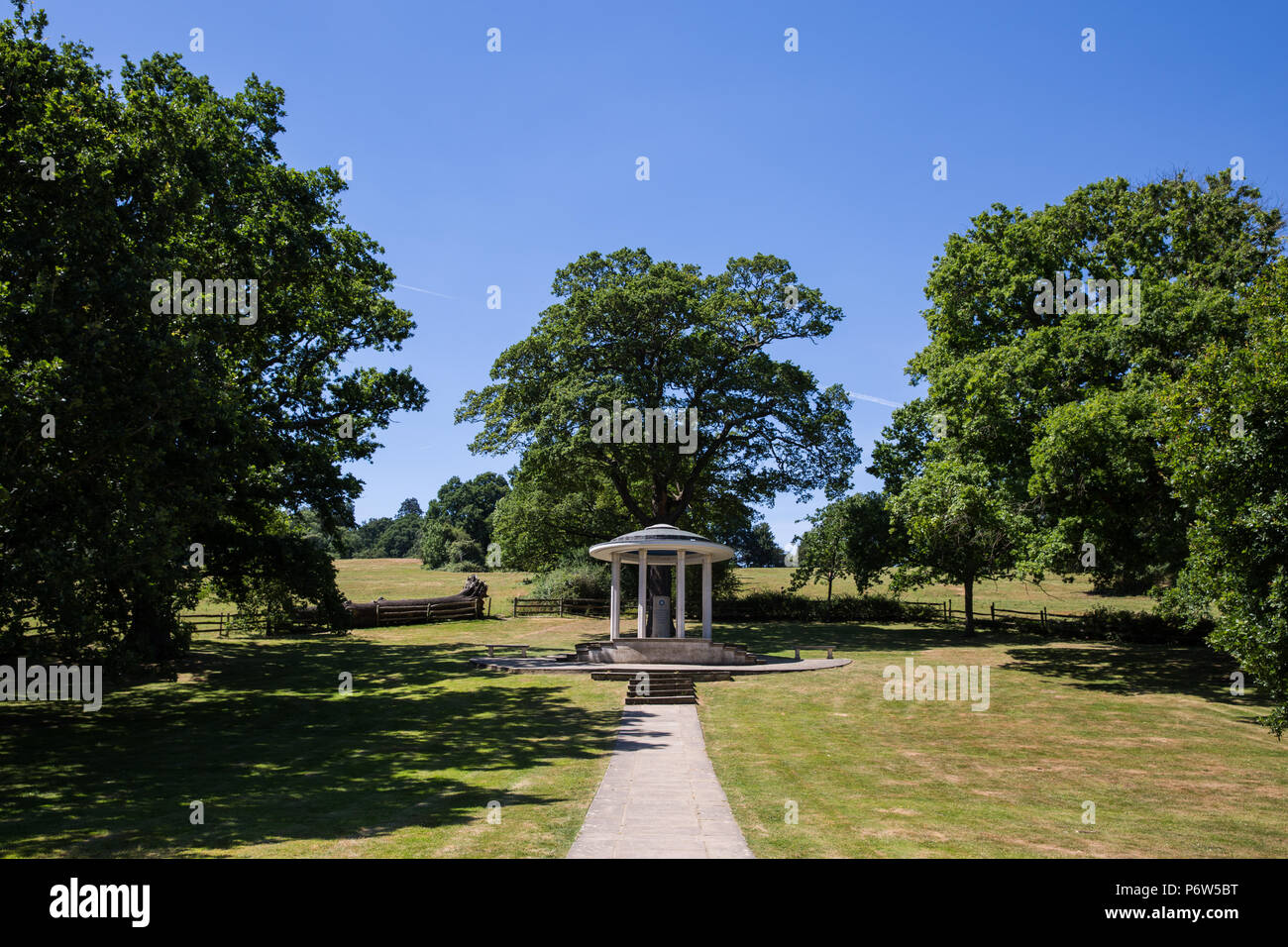 Runnymede, UK. 2nd July, 2018. The Magna Carta Memorial, designed by ...