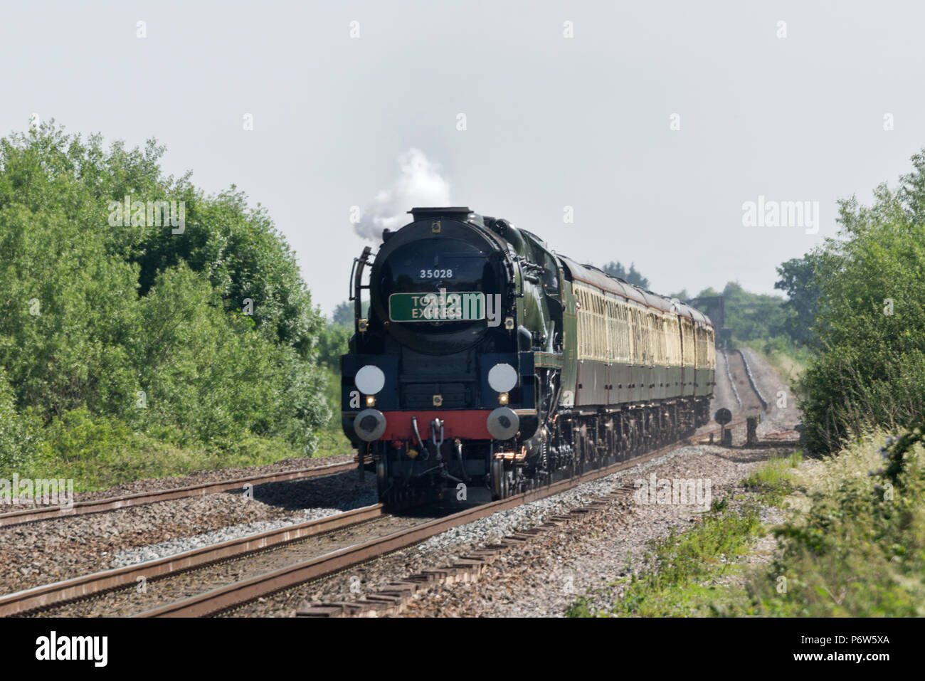 'Clan Line' a Southern Railways Merchant Navy Class 4-6-2 steam ...