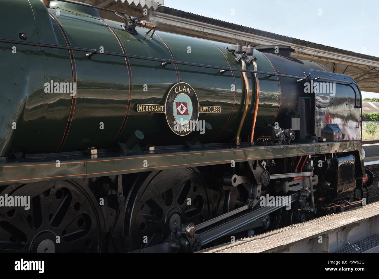 the 'Clan Line', a Southern Railways Merchant Navy Class 4-6-2 steam ...
