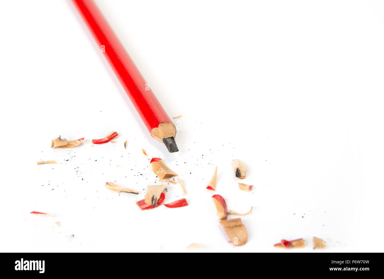 Carpenter pencil sharpen with cutter knife on white Stock Photo - Alamy