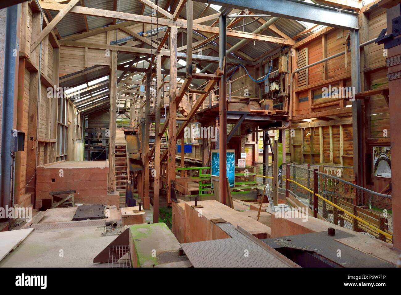 The mill,Geevor tin mine museum,Pendeen,West Penwith,Cornwall,England ...
