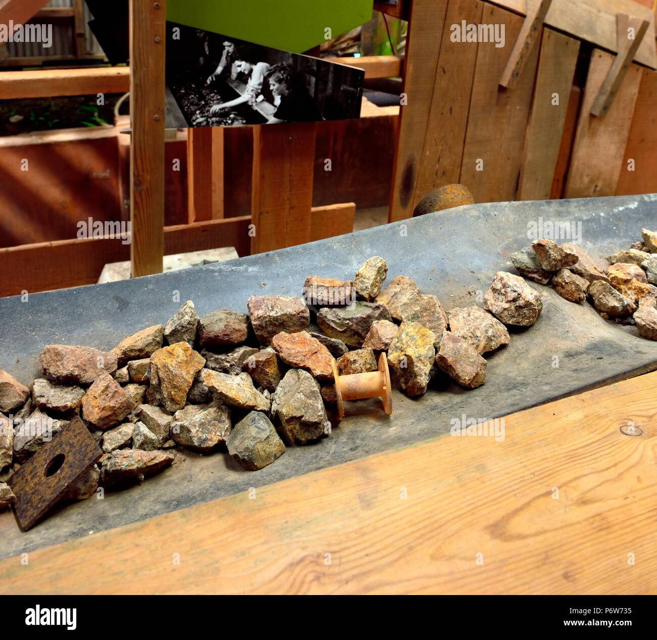Tin mine ore,Geevor tin mine museum,Pendeen,West Penwith,Cornwall ...
