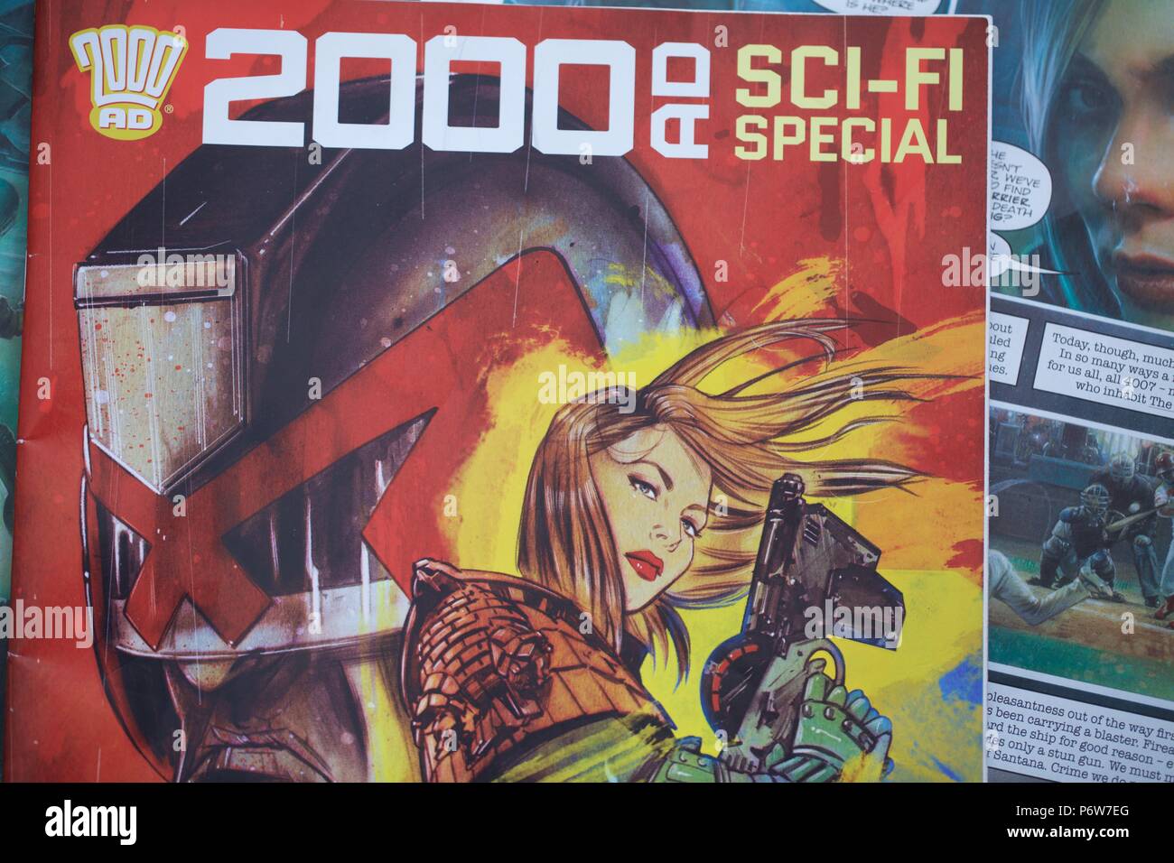 2000 AD comic book montage Stock Photo - Alamy