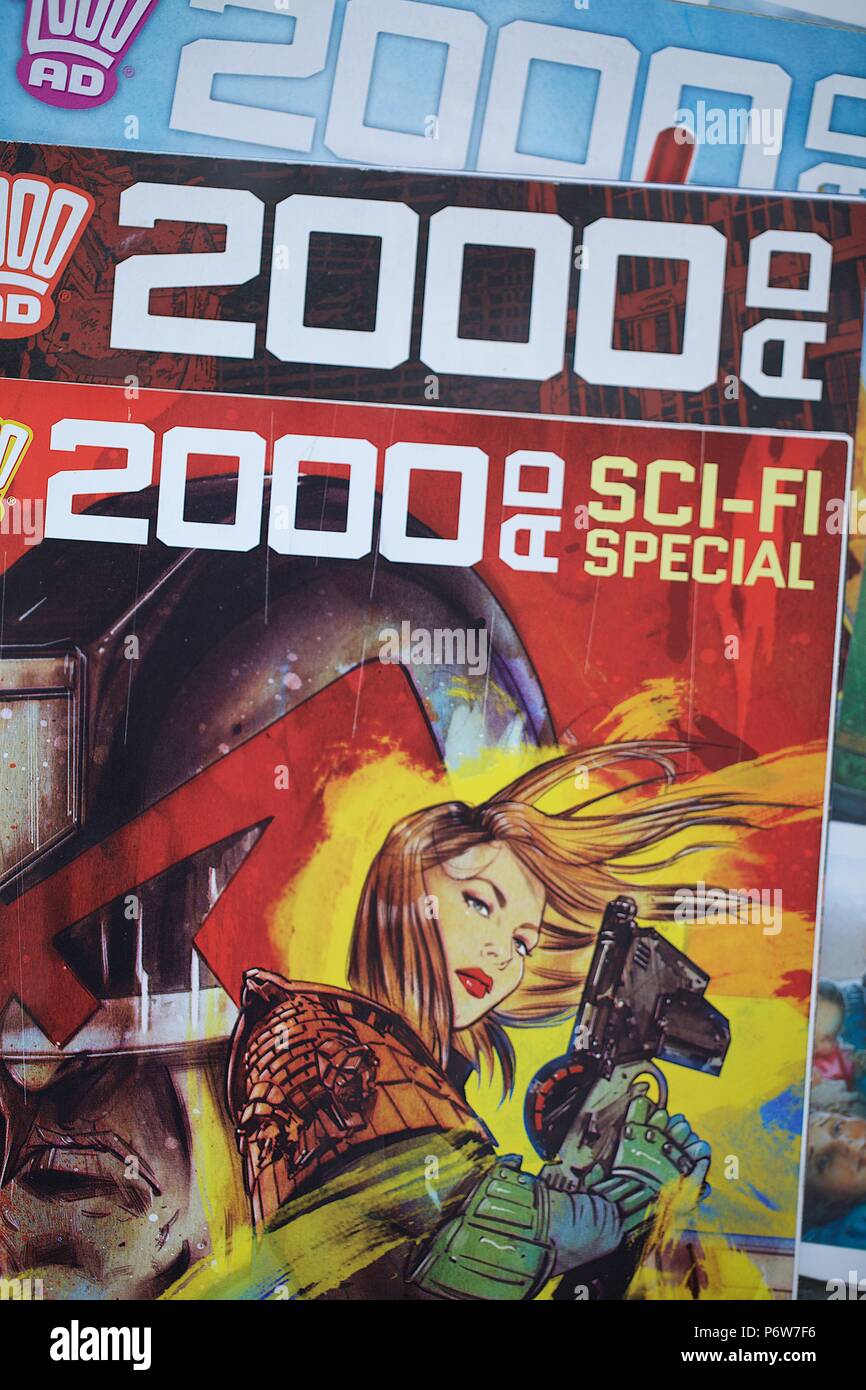2000 AD comic book montage Stock Photo - Alamy