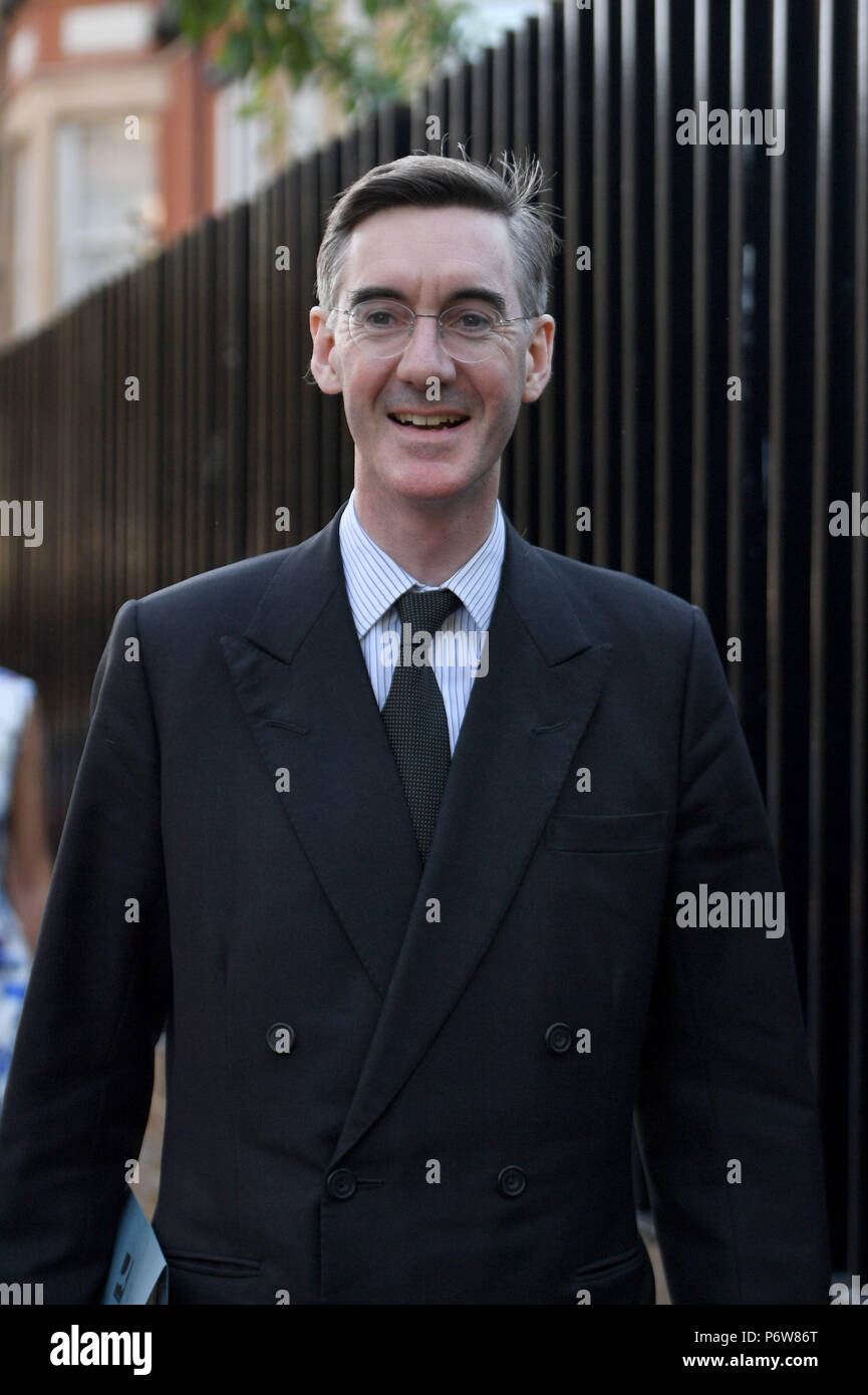 Jacob Rees-Mogg arrives at the Hurlingham Club in west London for the ...
