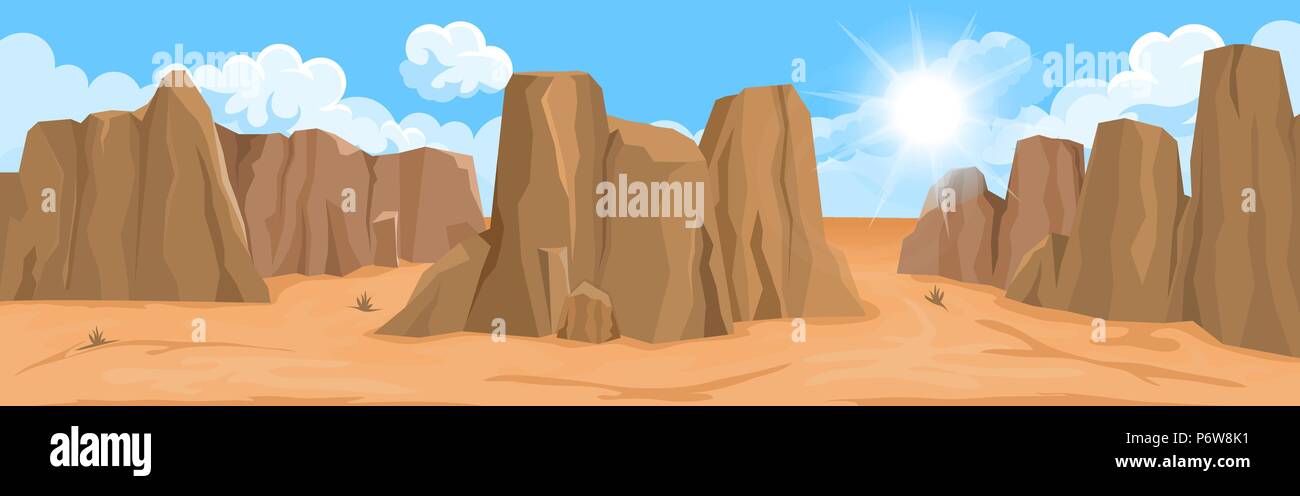 Cartoon Desert Landscape Wild West High Resolution Stock Photography ...