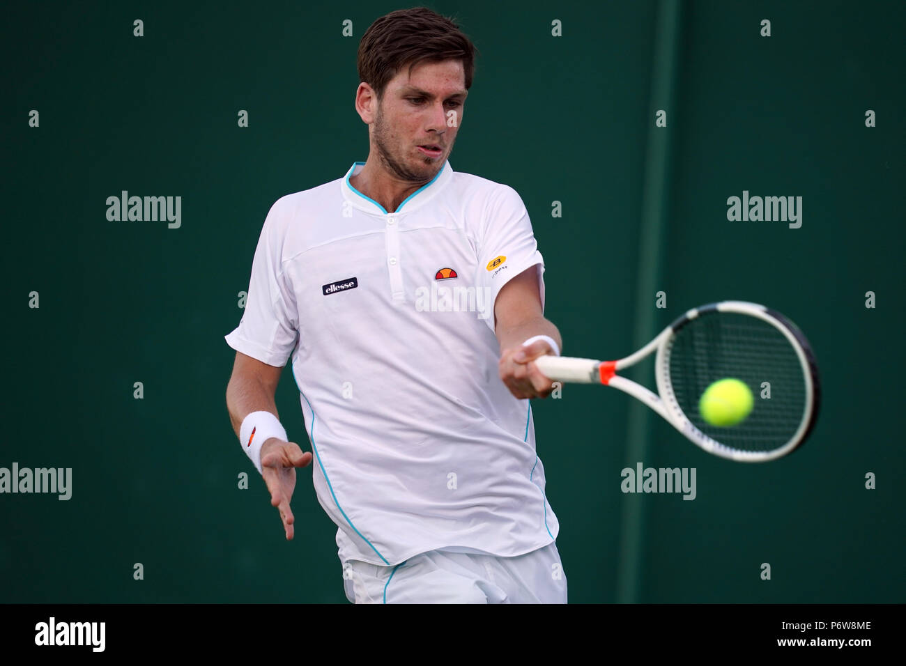 Cameron Norrie during his match against Aljaz Bedene on day one of the ...