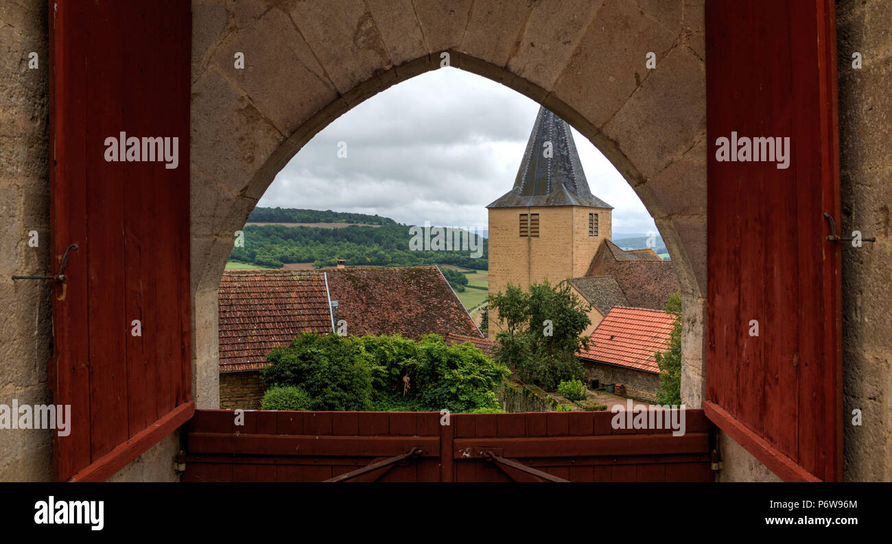 church behind french castle in the summer Stock Photo - Alamy